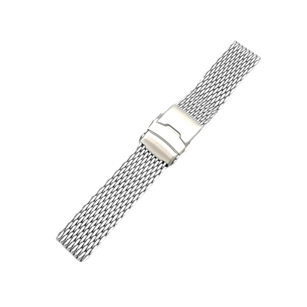 18mm 20mm 22mm 24mm Steel Milanese Shark Mesh Watch Band Strap Silver ...