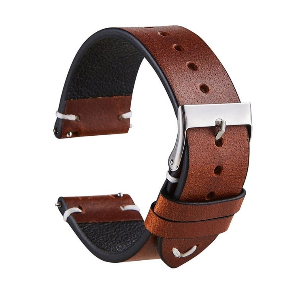 18mm 20mm 22mm Vintage Genuine Leather Watch Strap Quick Release Oil ...