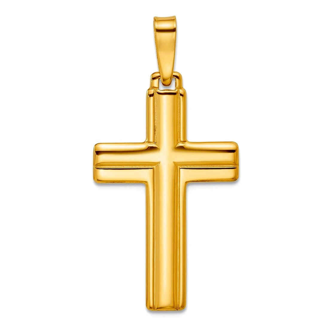 18mm 925 Sterling Silver Gold tone Polished and Grooved Religious Faith ...