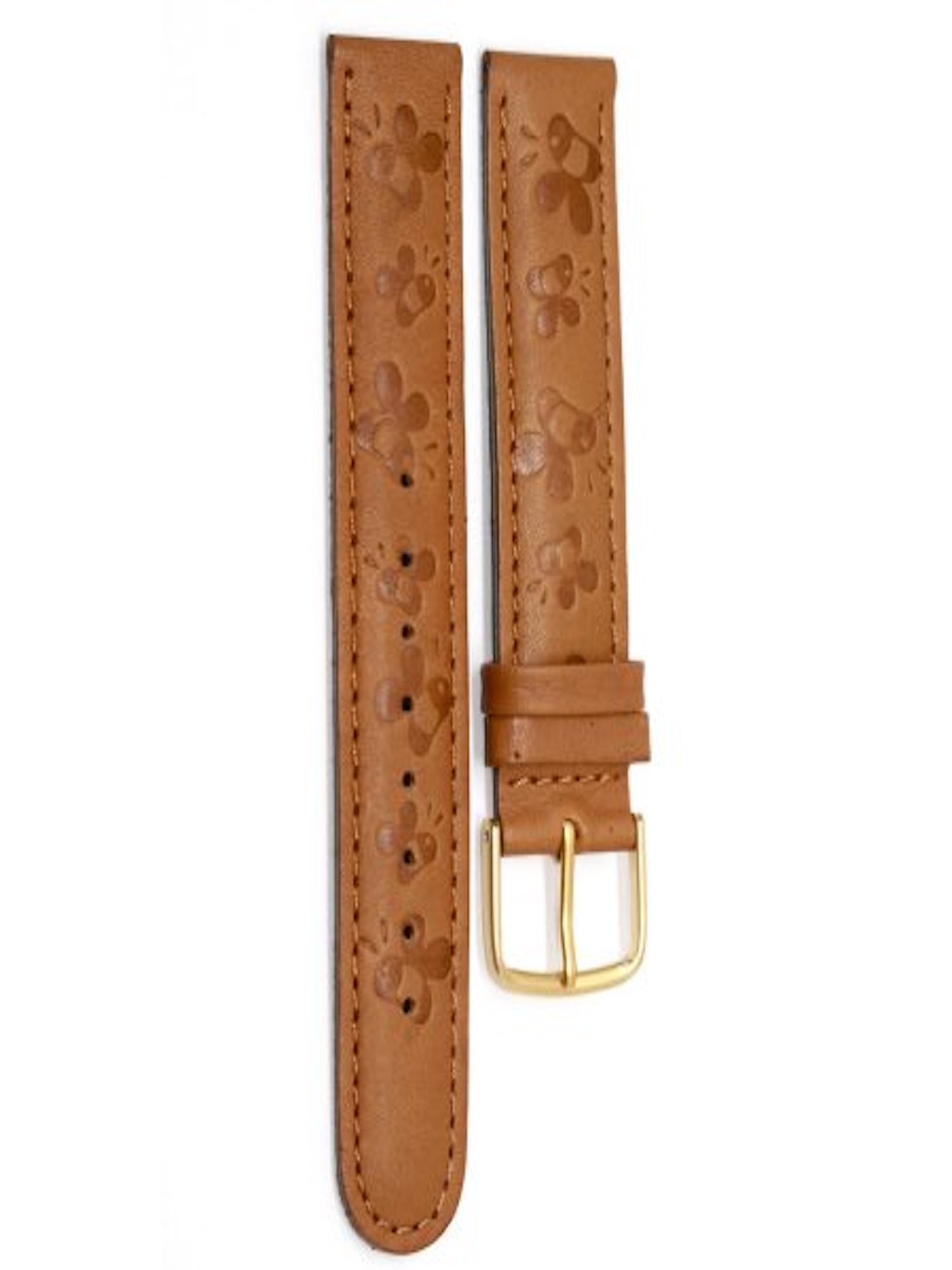 18mm Disney Brown Winnie The Pooh Embossed Leather Watch Band Strap ...