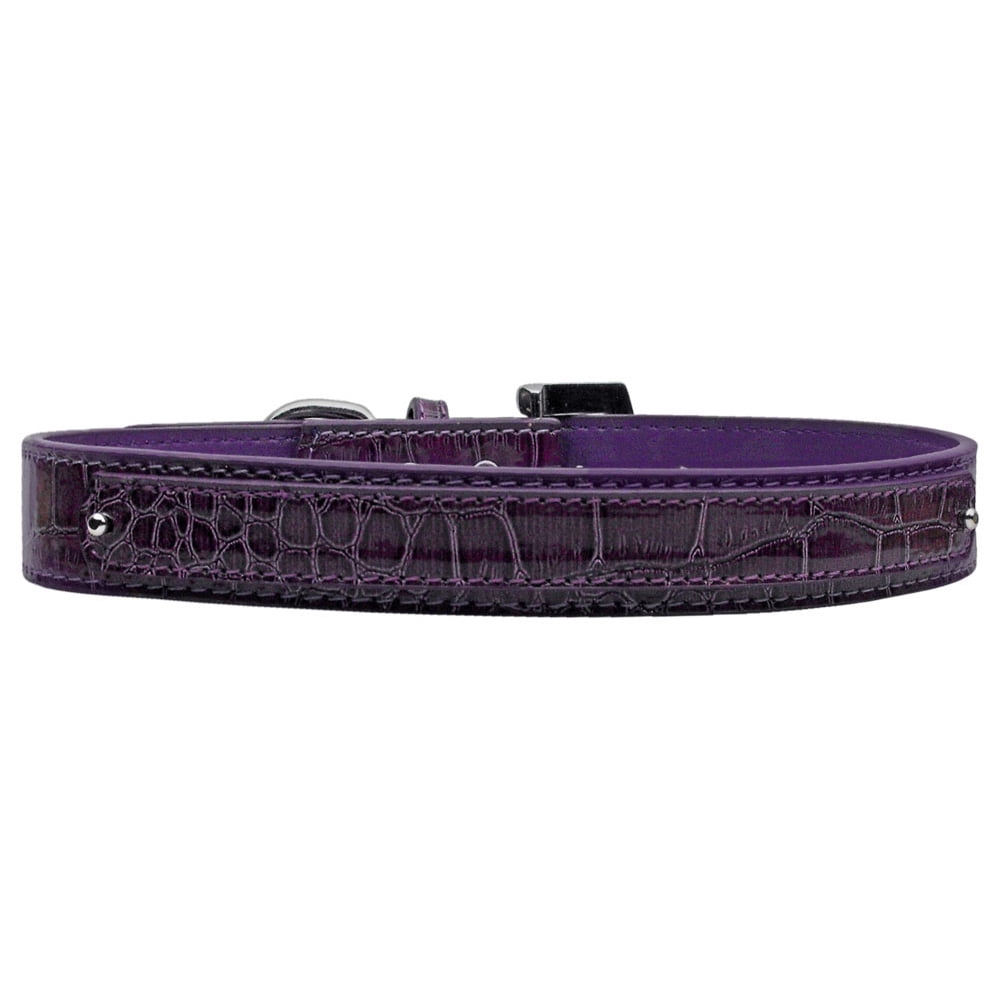 18mm Two Tier Faux Croc Collar Purple Large - Walmart.com