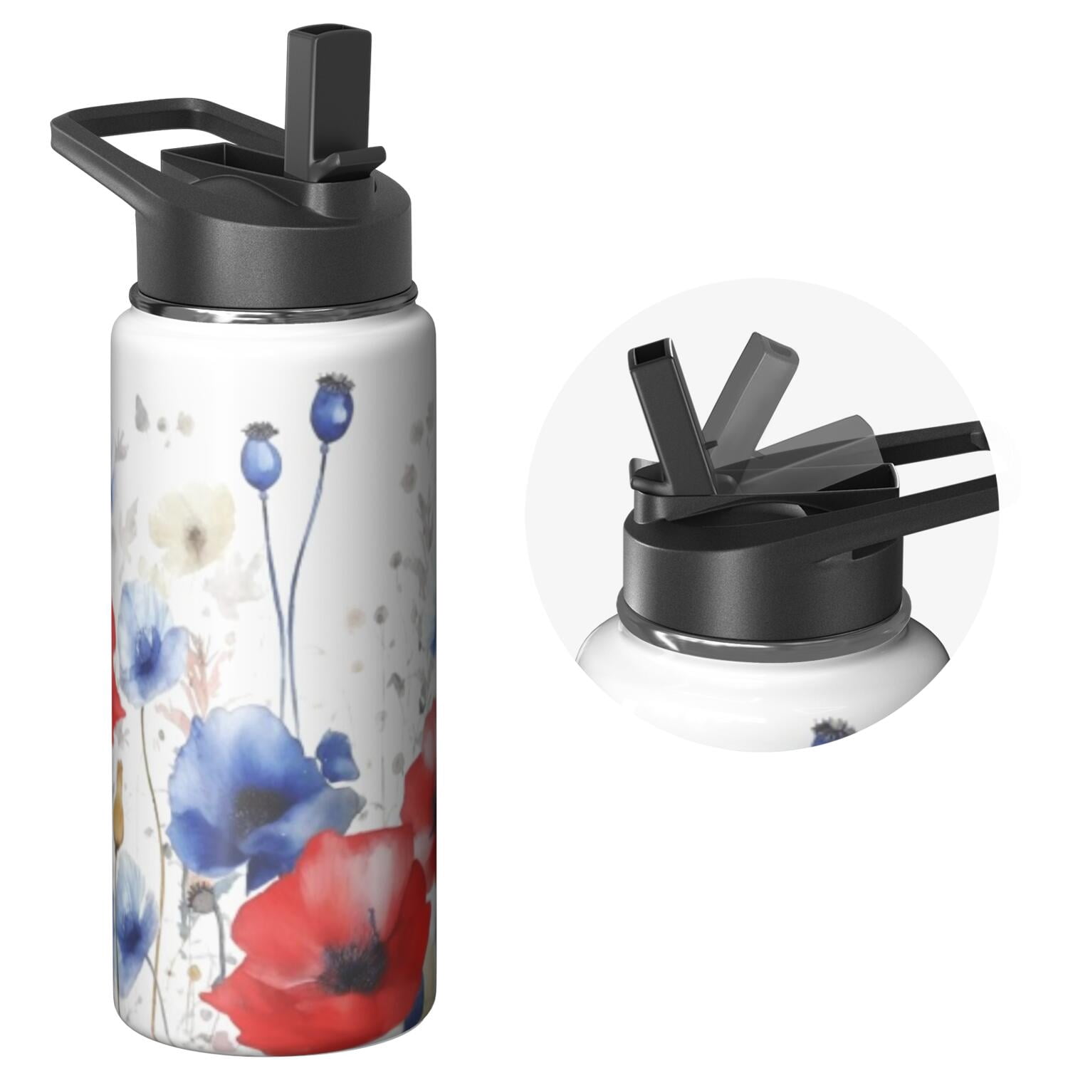 18oz Flowers Themed Themed Expedition Flowers Themed Water Bottle ...