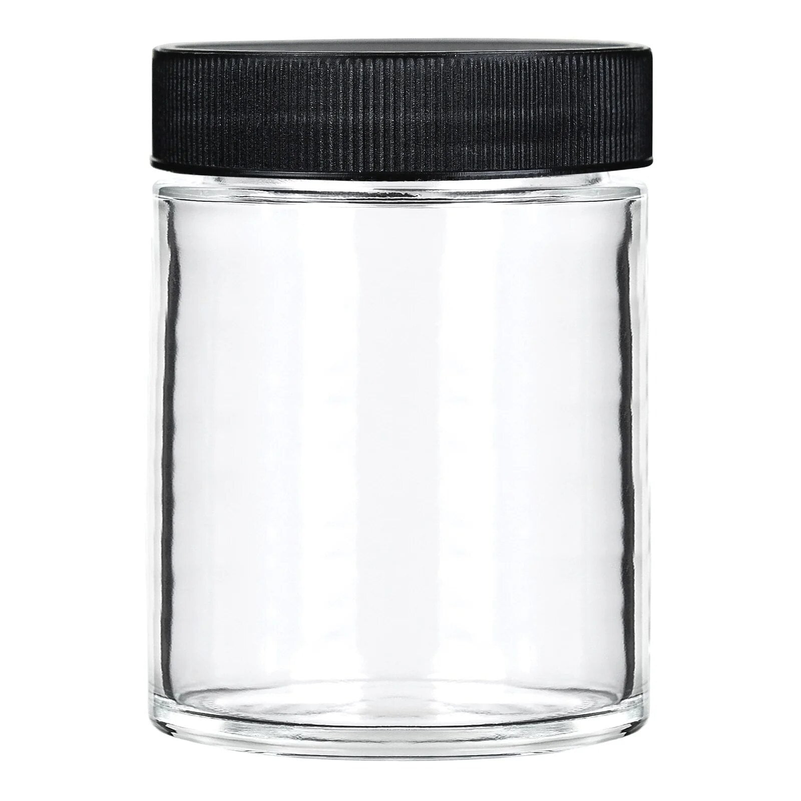18oz Glass Jars With Black Caps - 28 Grams - 48 Count - Walmart.com