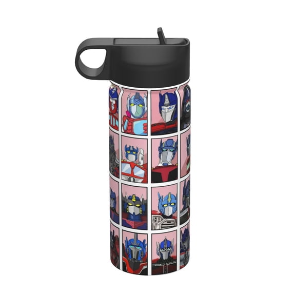 18oz Water Bottle with Straw Transformers Kids Stainless Steel Cup ...