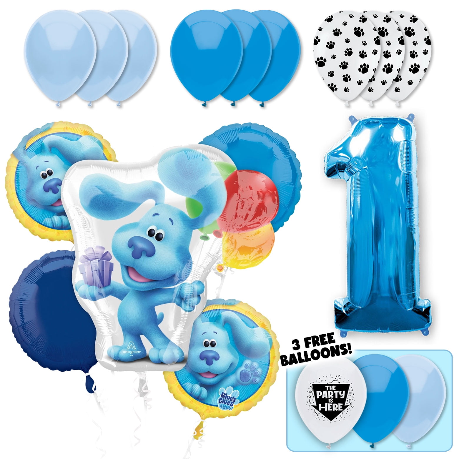 18pc Blue's Clues Deluxe Balloon Bouquet - Party Birthday Decoration ...