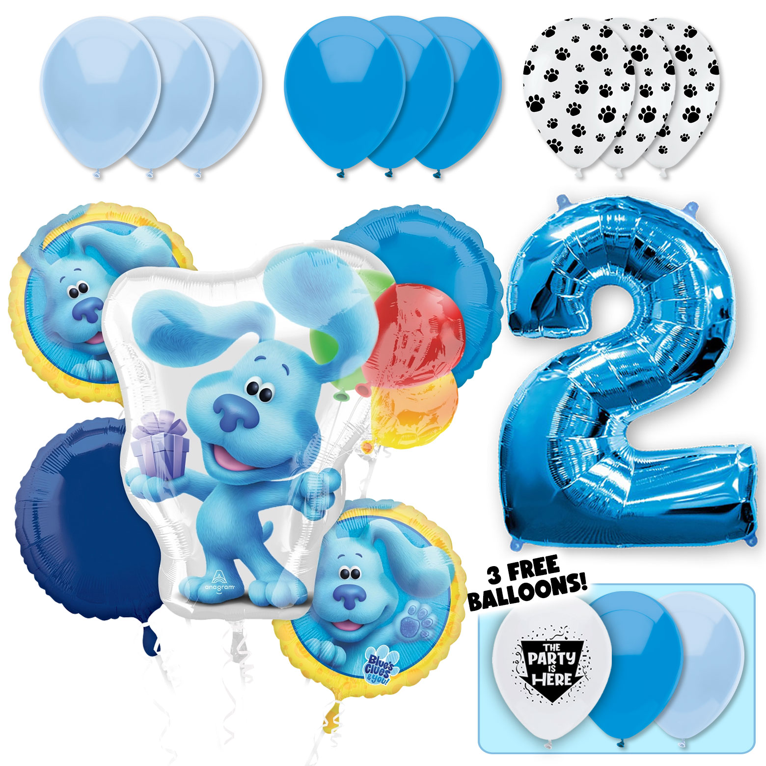 18pc Blue's Clues Deluxe Balloon Bouquet - Party Birthday Decoration ...