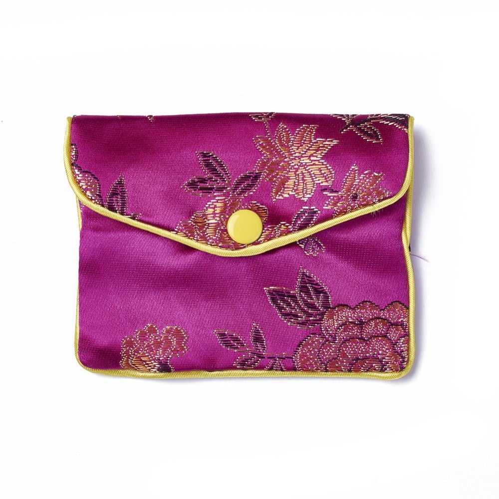 18pc Embroidery Damask Cloth Pouches with Snap Button and Zipper Small ...