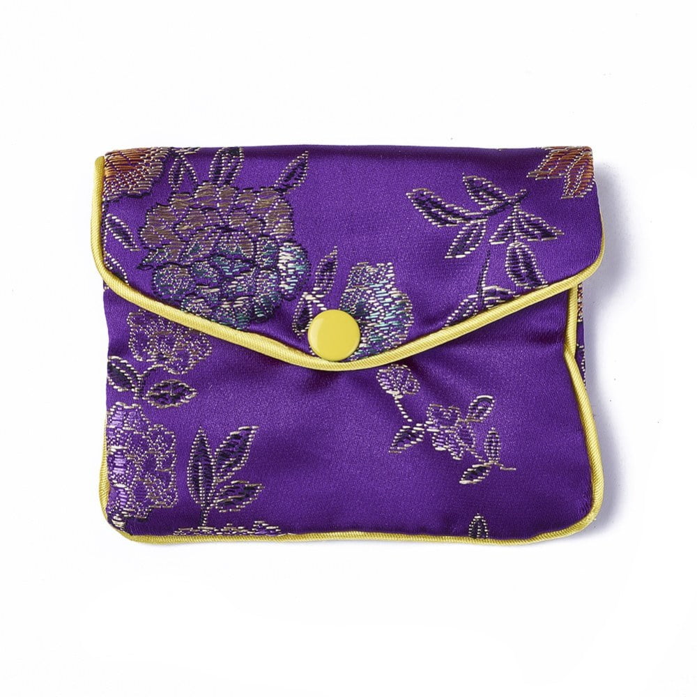 18pc Embroidery Damask Cloth Pouches with Snap Button and Zipper Small ...