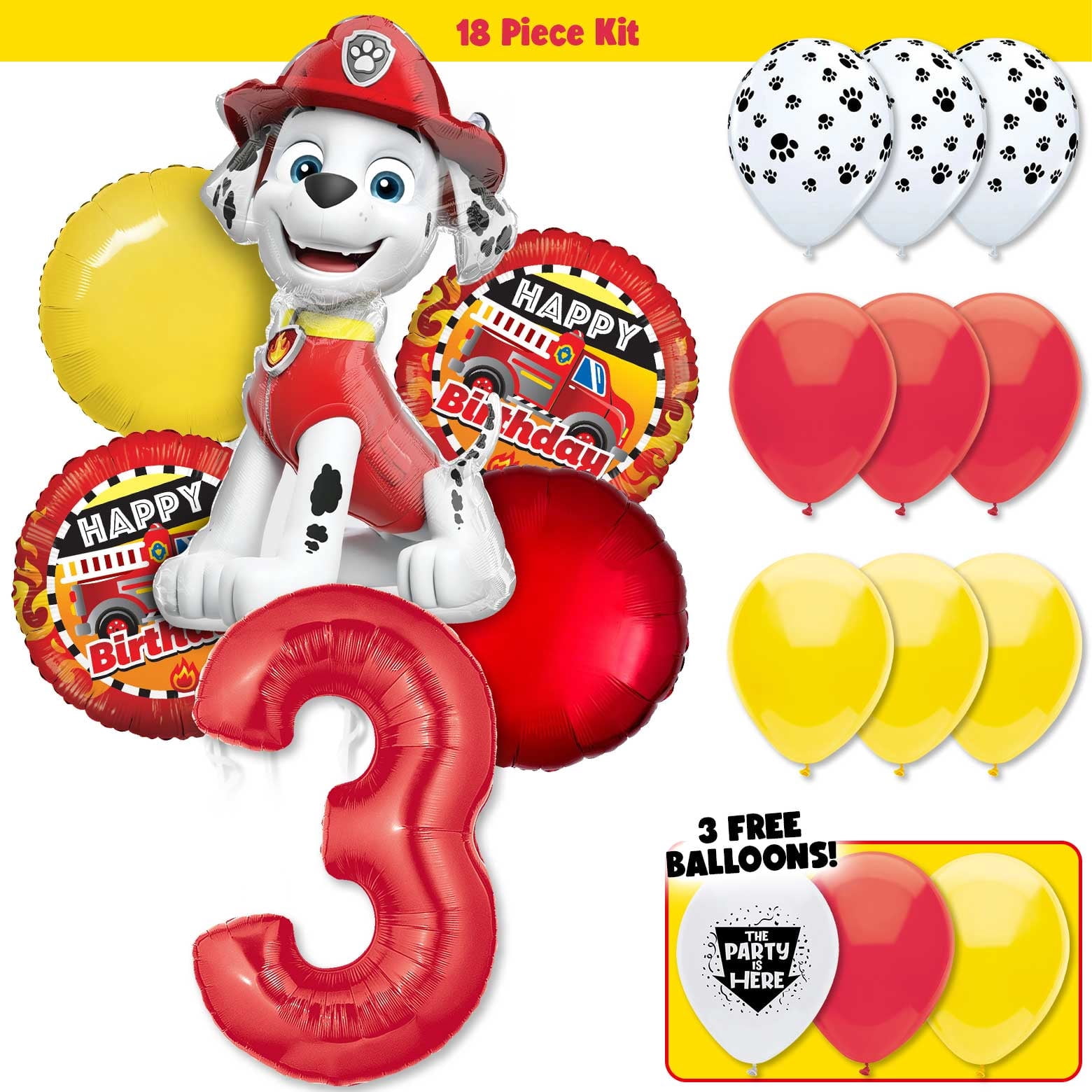 18pc Paw Patrol Marshall Fire Truck Dalmatian Doggy Marshall Birthday ...