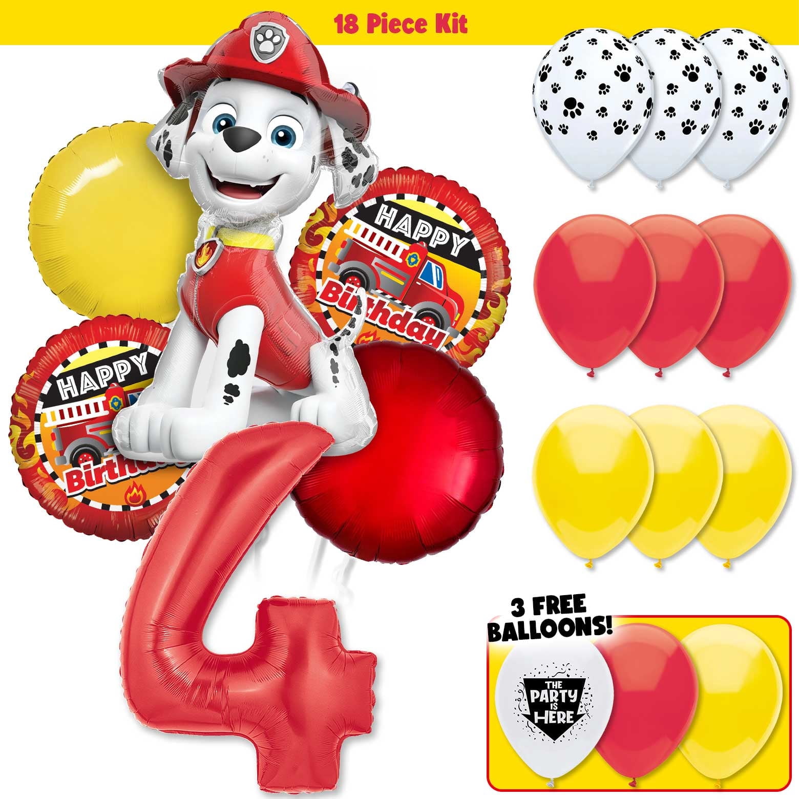 18pc Paw Patrol Marshall Fire Truck Dalmatian Doggy Marshall Birthday ...