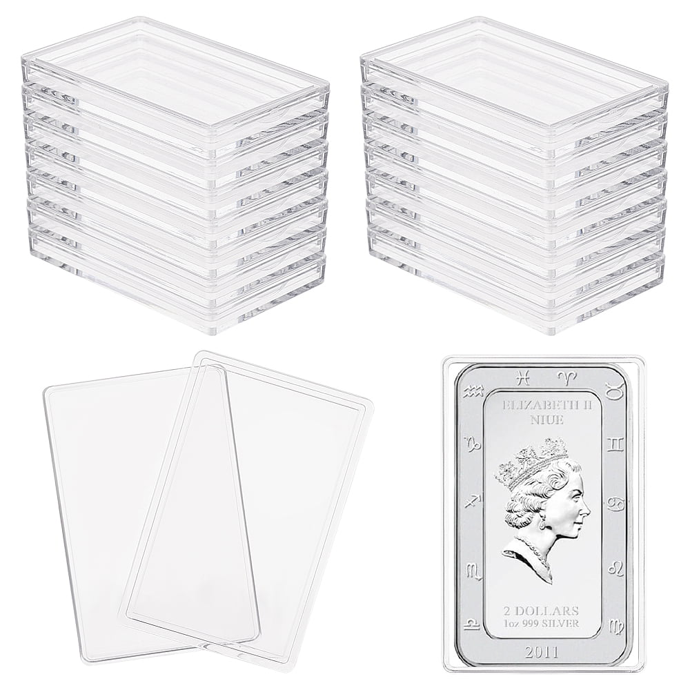 18pcs 18 pcs Silver Bar Case 56x36mm Acrylic Silver Bar Holder Clear ...