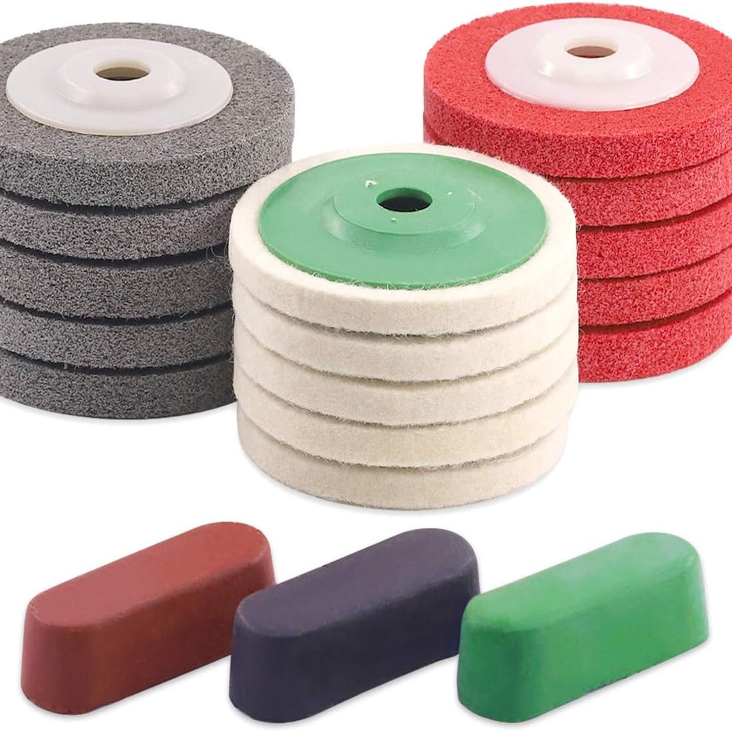 18pcs 4 inch Wool Felt Polishing Wheel Disc Kit Includes Wool Felt Disc ...