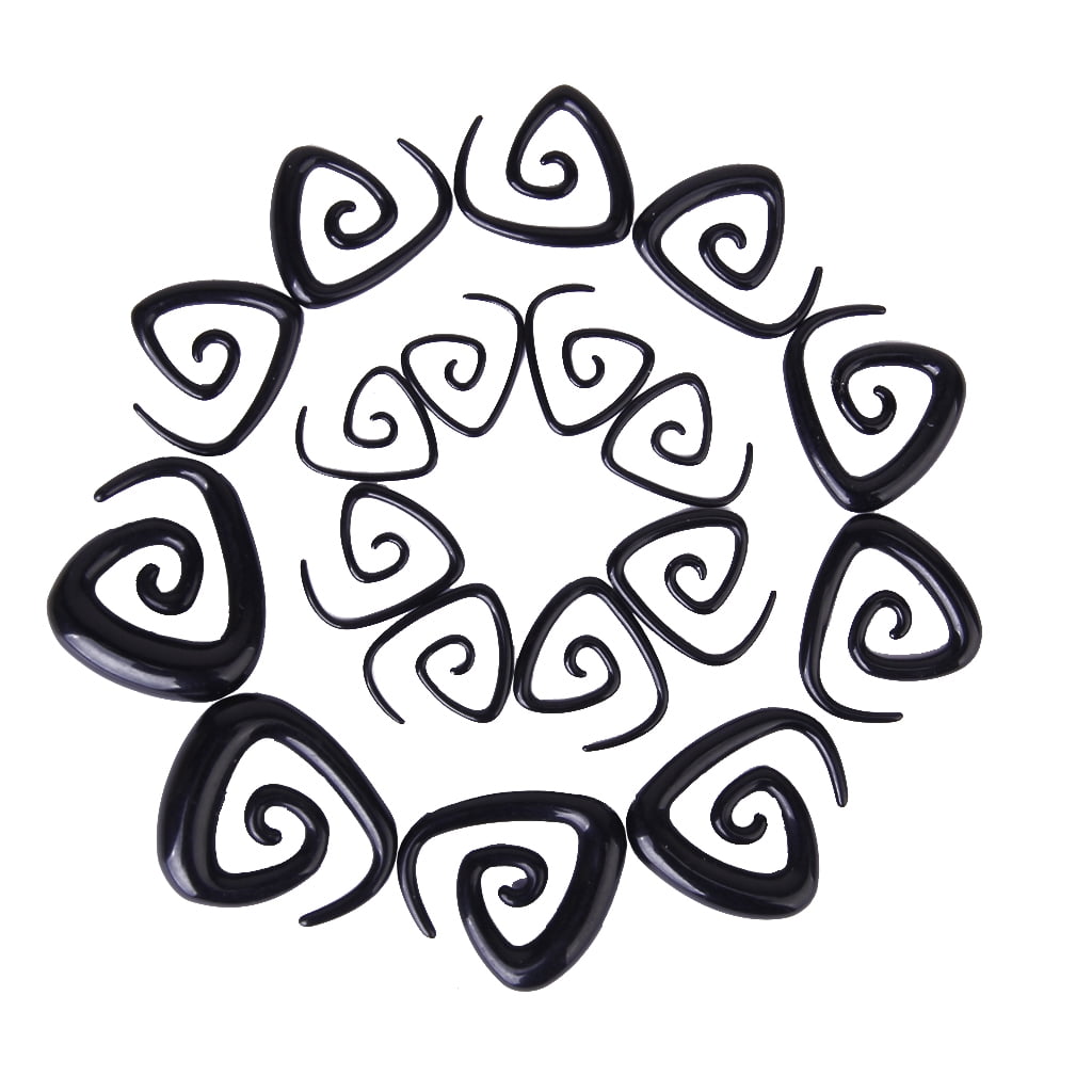 18pcs Acrylic Stretcher Spiral Taper Ear Expander 9 Sizes Gauge ...
