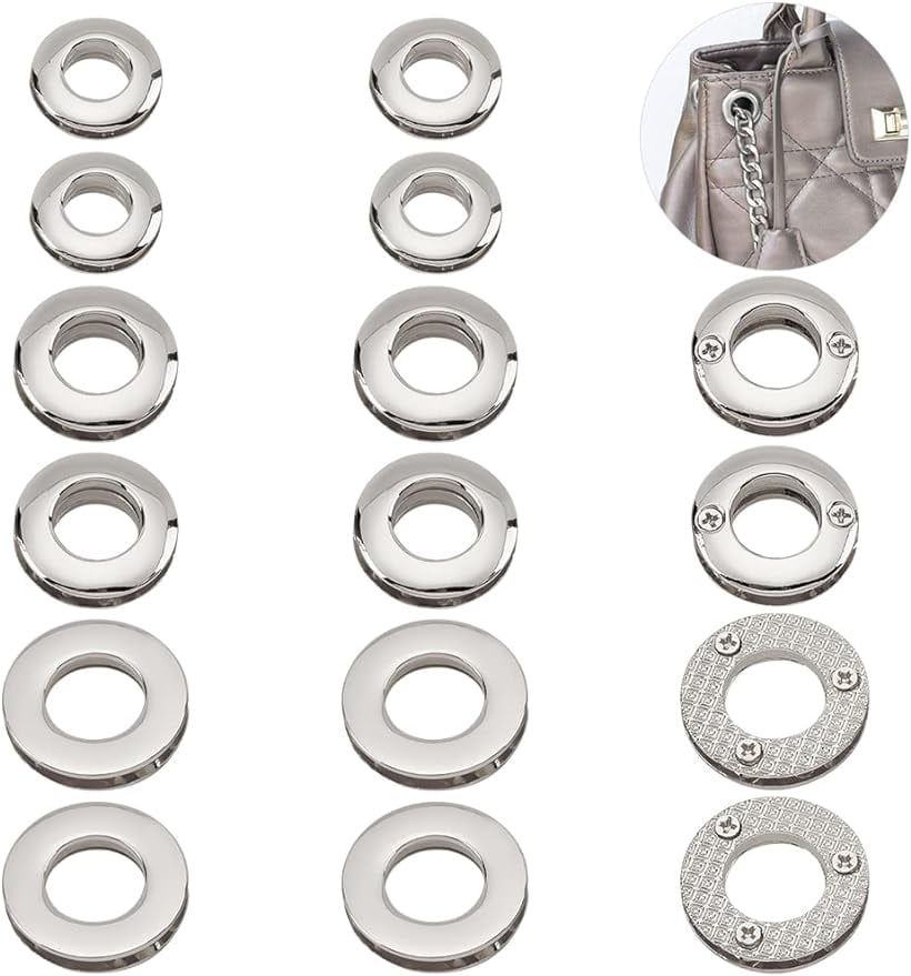 18pcs Alloy Eyelets Grommets Metal Screw-in Together Eyelets 10.5/13.8 ...