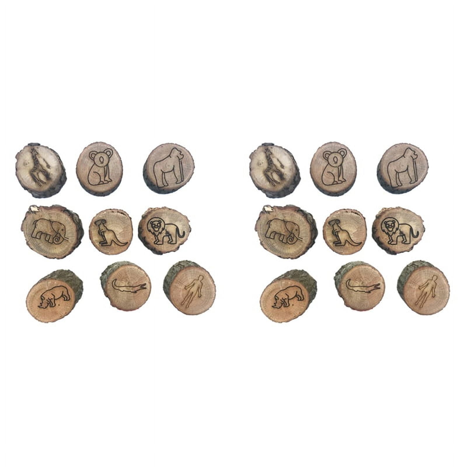 18pcs Animal Tracks Stamps Mould Animal Footprints Engrave Wooden ...