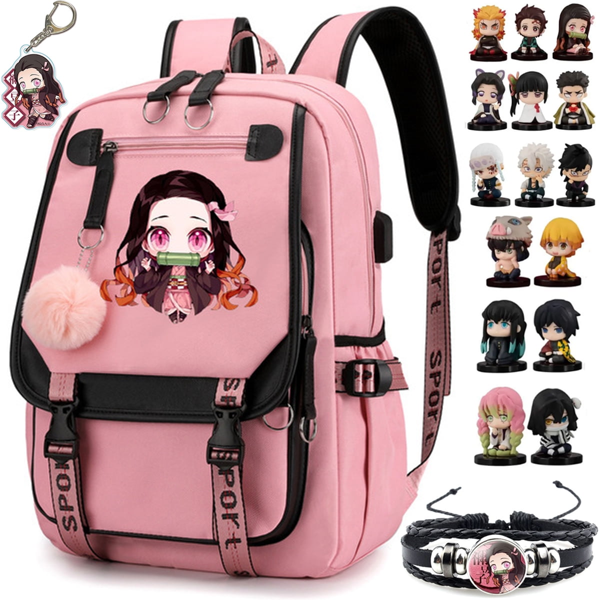 18pcs Anime Demon Slayer Nezuko School Backpack kits - Walmart.com