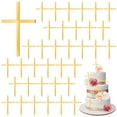 18pcs Baptism Cake Toppers GGA1 Acrylic Cross Cupcake Toppers Gold ...