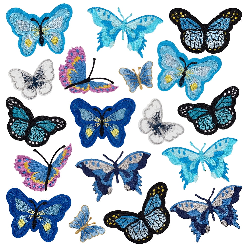 18pcs Butterfly Iron on Patches 9 Style Butterfly Embroidery Patches ...