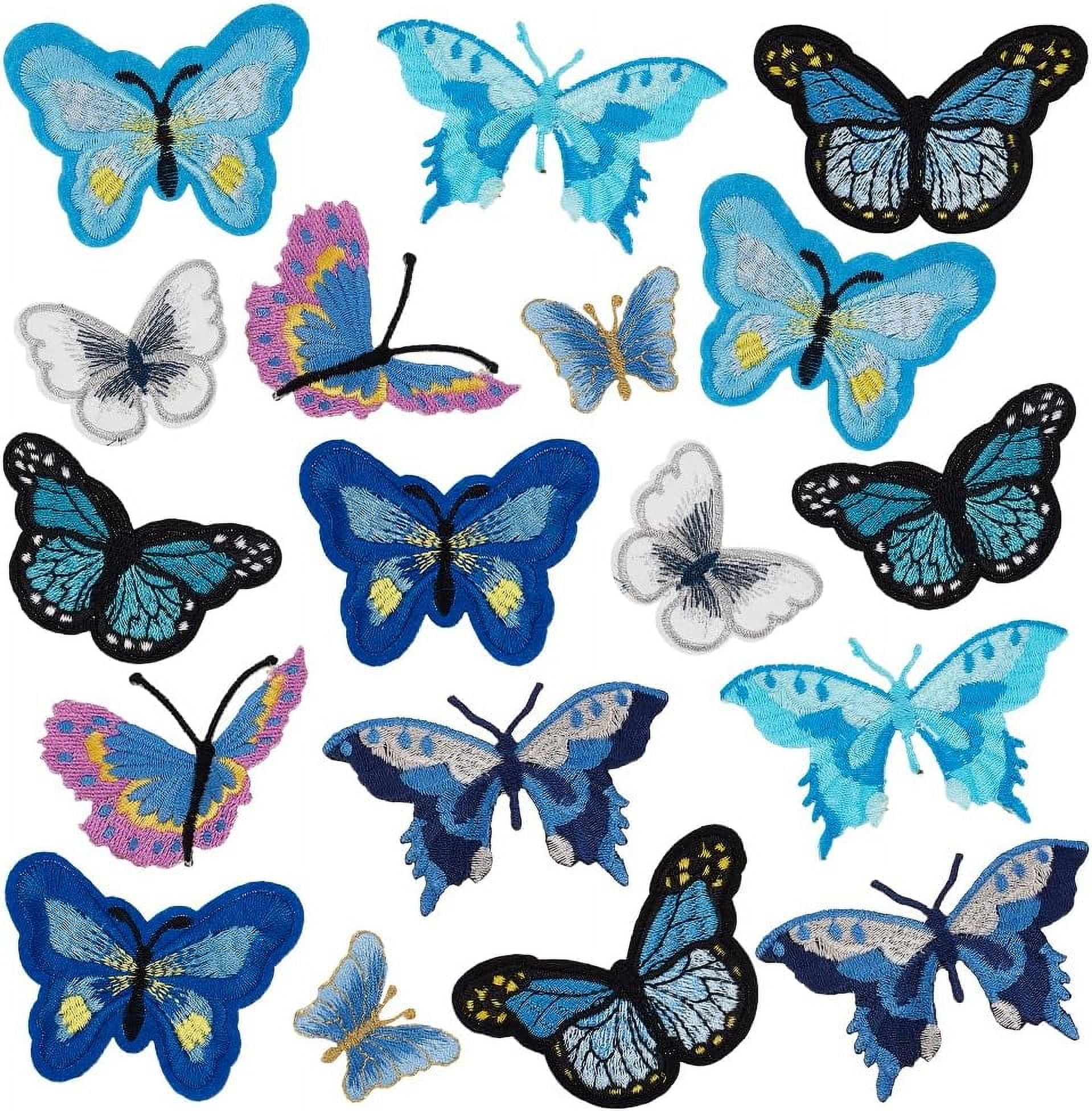 18pcs Butterfly Iron on Patches 9 Style Butterfly Embroidery Patches ...