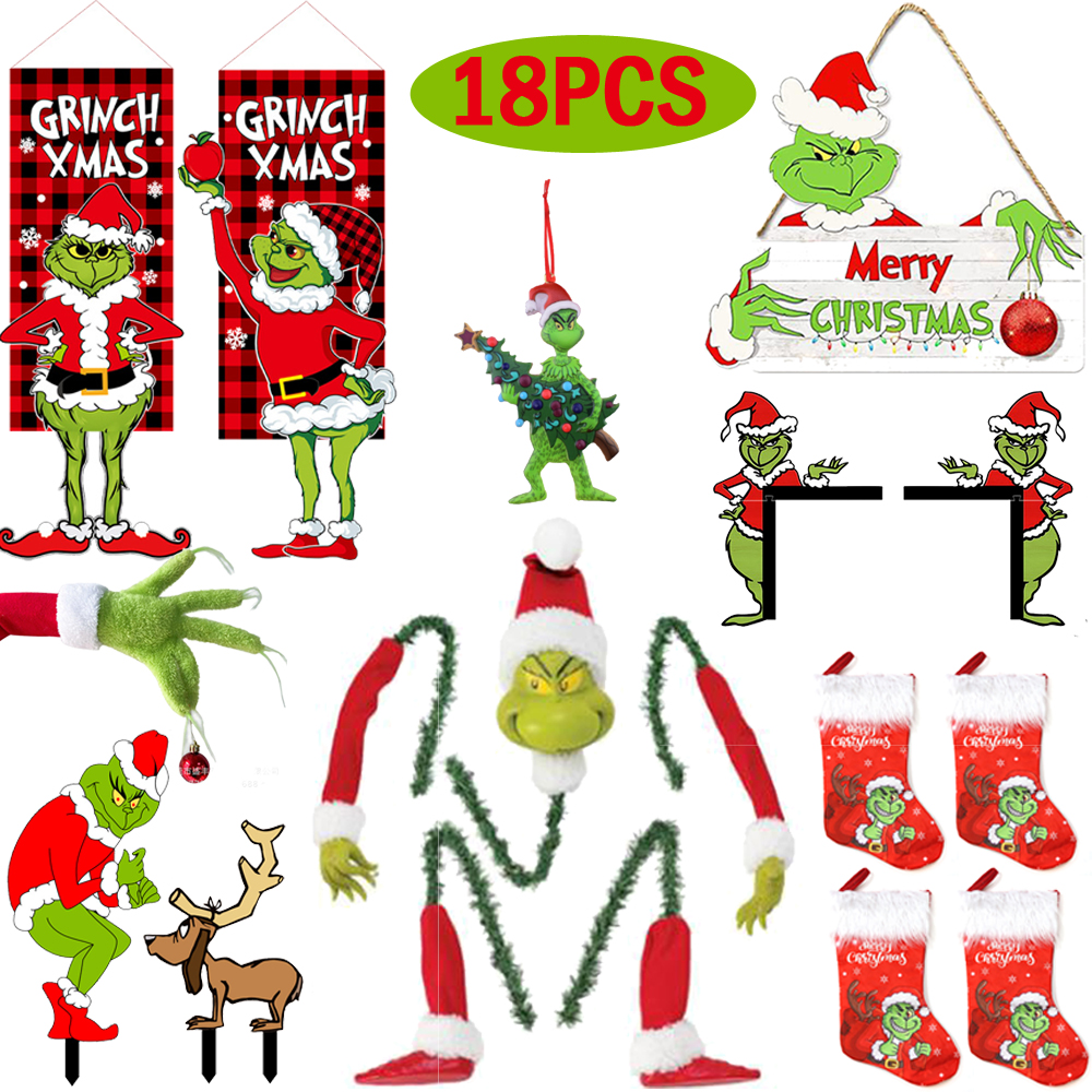 18pcs Christmas Decorations Indoor,Christmas Tree Ornament Xmas Holiday ...