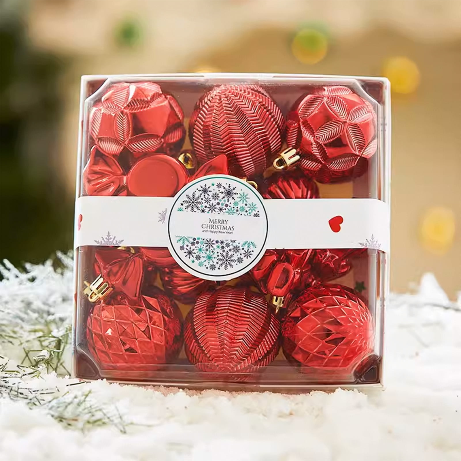 18pcs Christmas Tree Decorations, Irregular Rectangle Box Colored ...