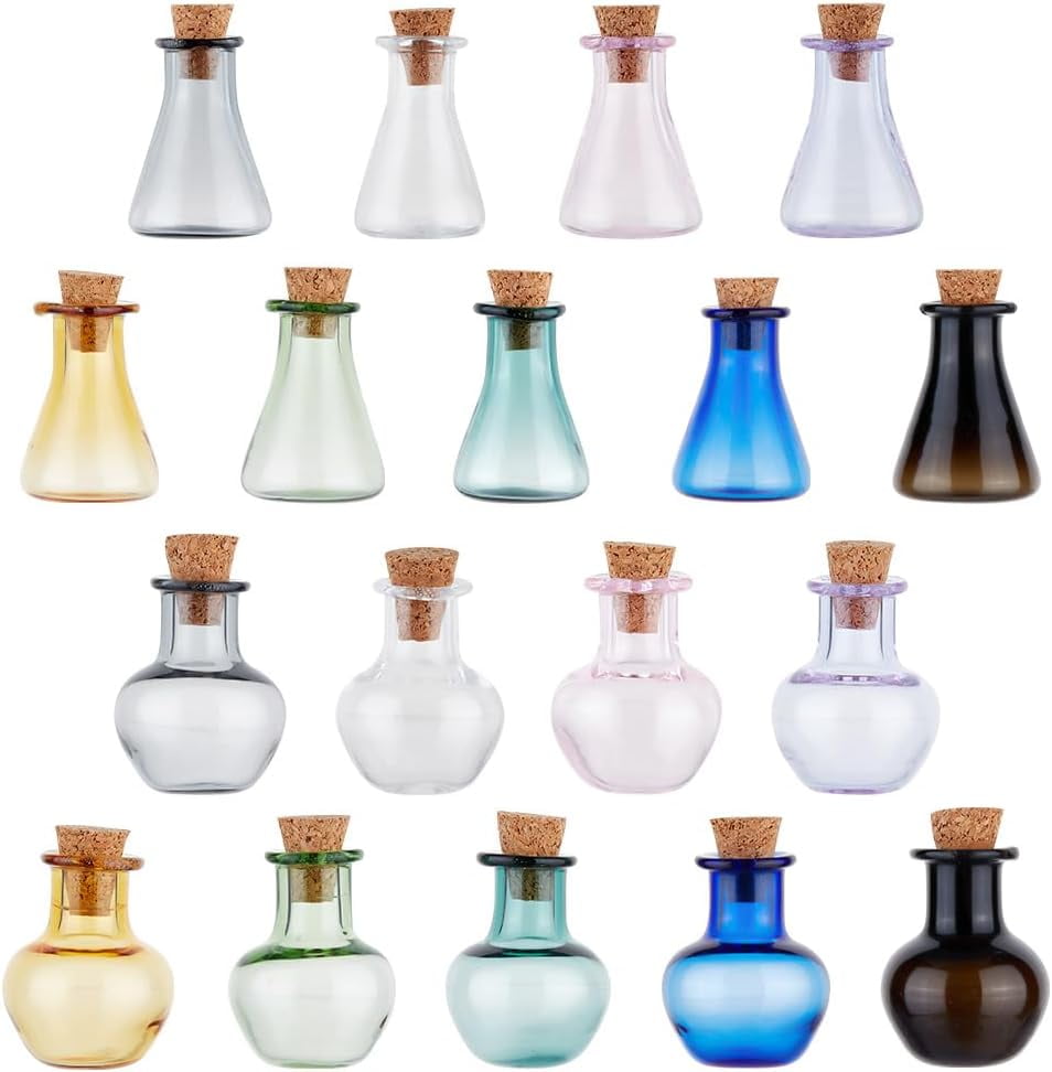 18pcs Colored Tiny Spell Jars 2 Sets Mini Glass Bottles Mini Potion ...