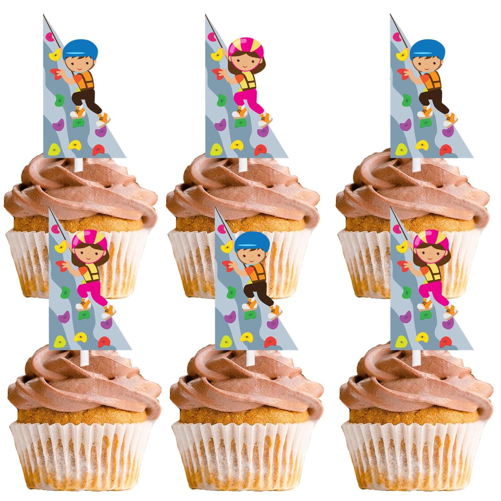 18pcs Colorful Glitter Climbing Dessert Cupcake RST1 Topper Rock ...