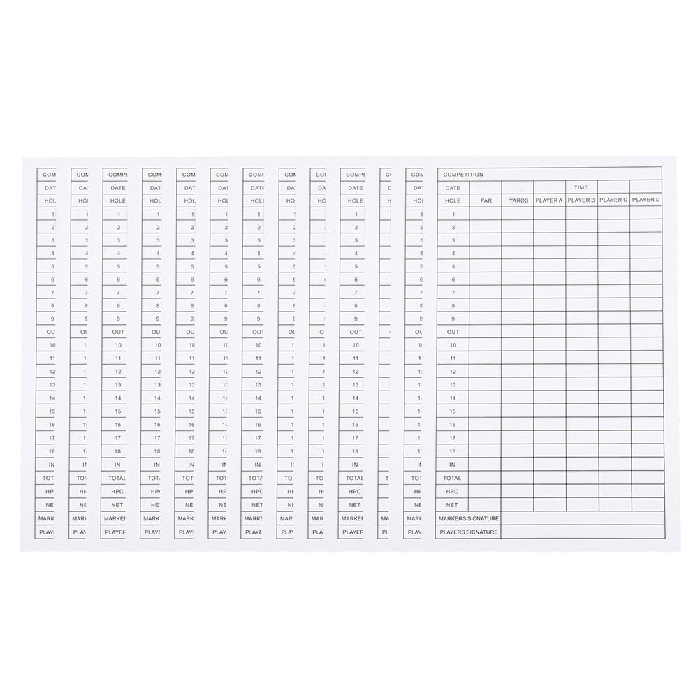18pcs Convenient Golf Scorecards Scorecards Sports Exam Accessory ...