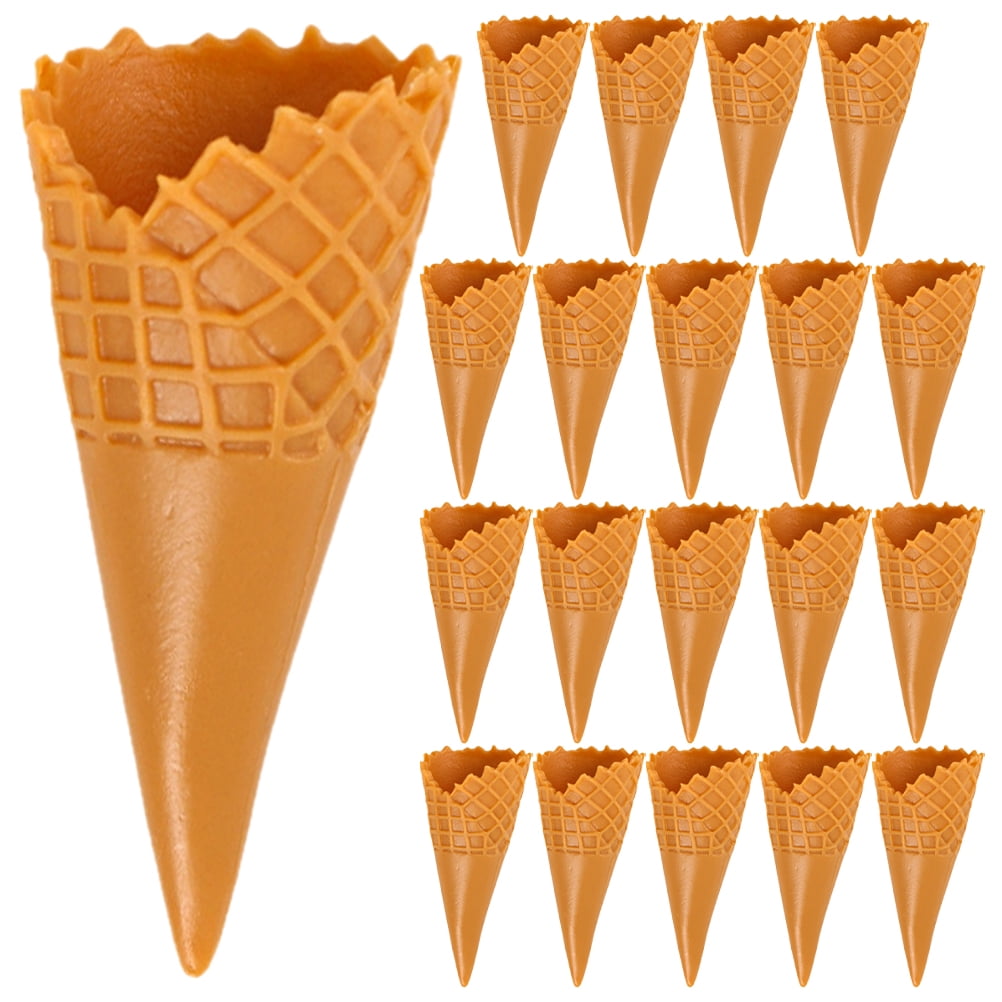 18pcs Empty Ice Cream Cone Model Mini Ice Cream Cone Artificial Ice ...