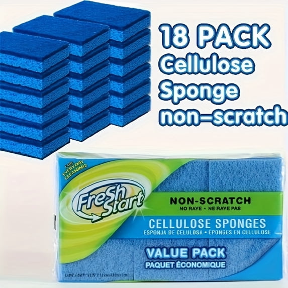 18pcs FRESH START Cellulose Sponge - Non-Scratch, Super Soft ...