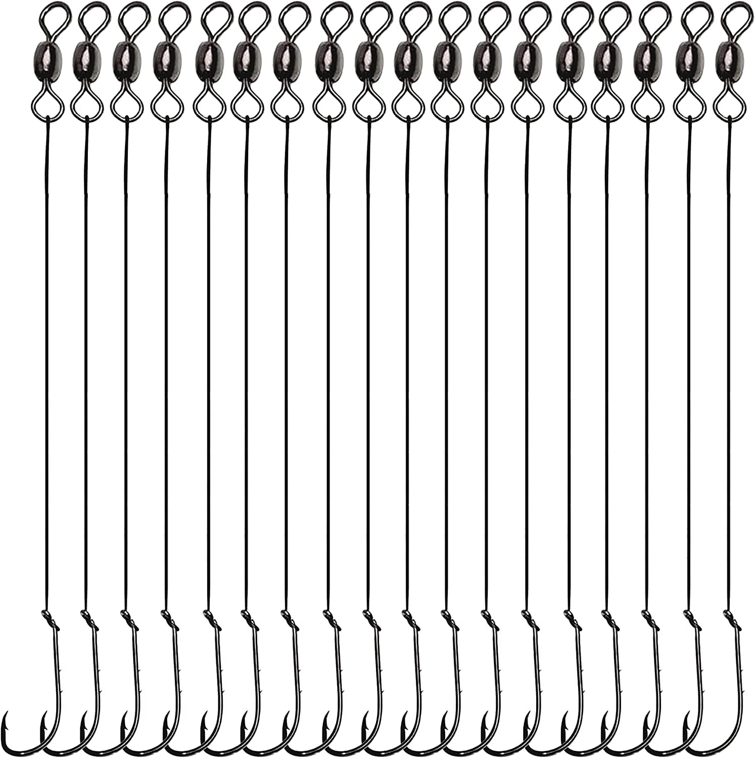 18pcs Fishing Rigs, Stainless Steel Fishing Leader Rigs Snells Trace ...