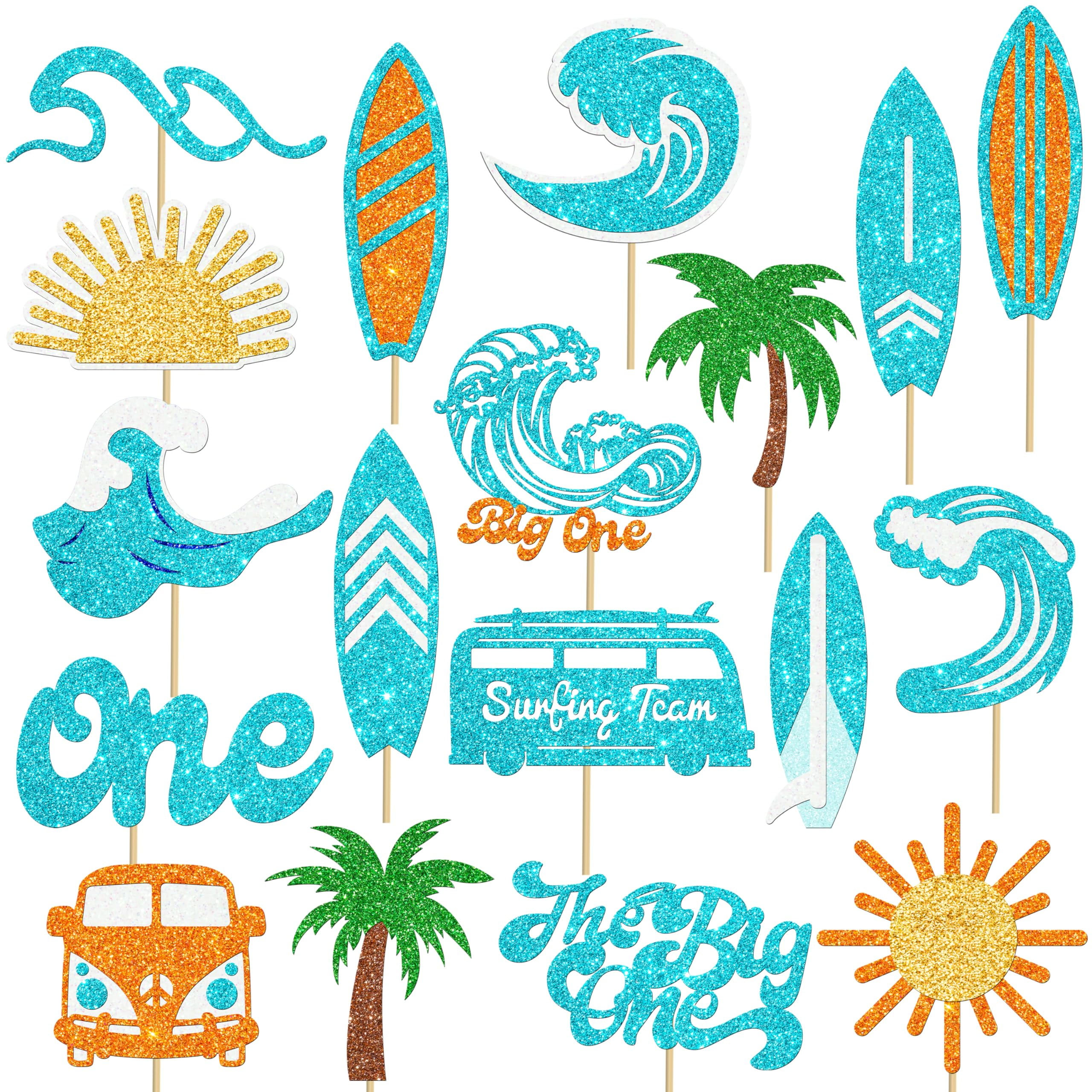 18pcs Glitter Summer Surfing Centerpiece Sticks ZLK1 Surfing 1st ...