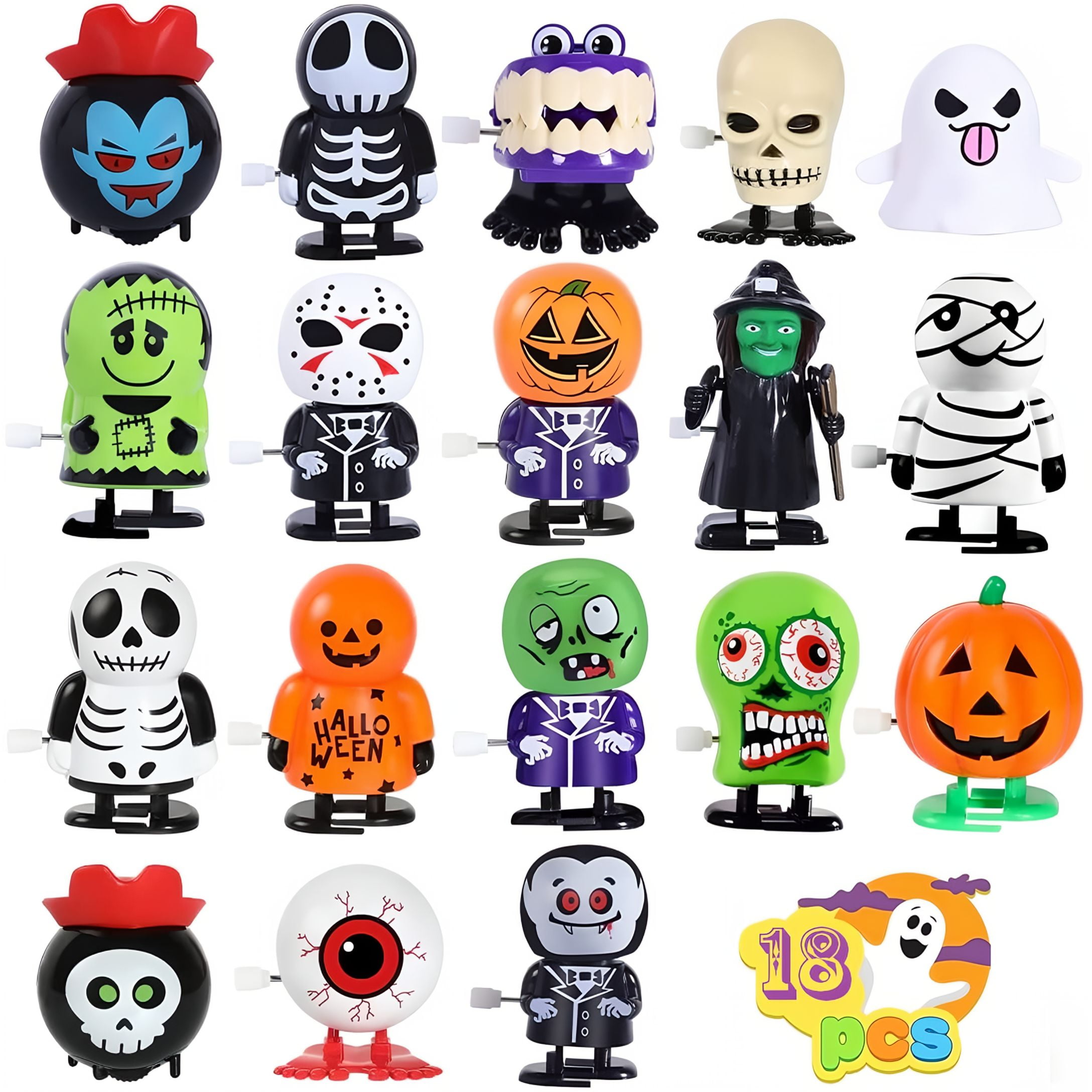 18pcs Halloween Wind Up Toys Assortment, Kids Party Favors, Goodie Bag ...