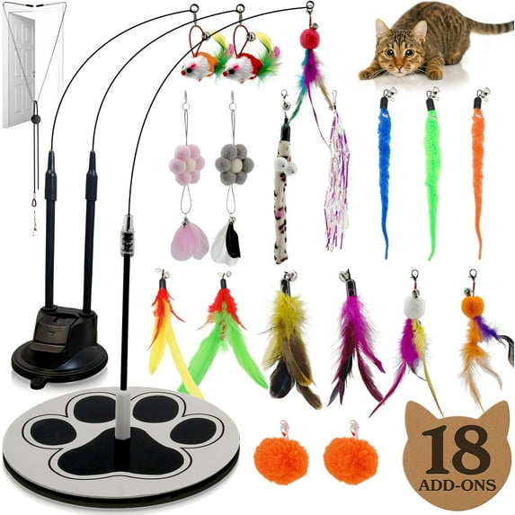 18pcs Interactive Cat Toys for Indoor Cats Suction Cup Cat Toys for ...