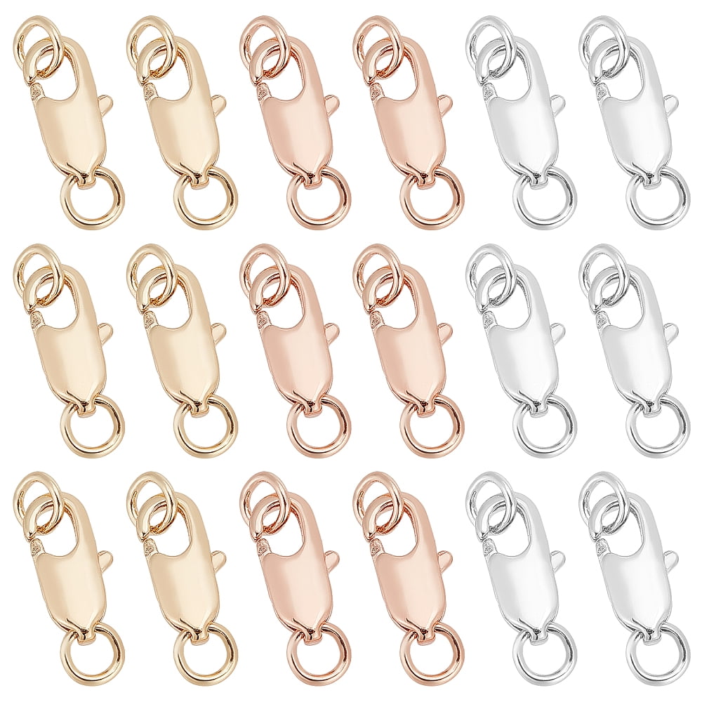 18pcs Lobster Claw Clasp with 2 Jump Rings 14K Plated Trigger Clasps 3 ...
