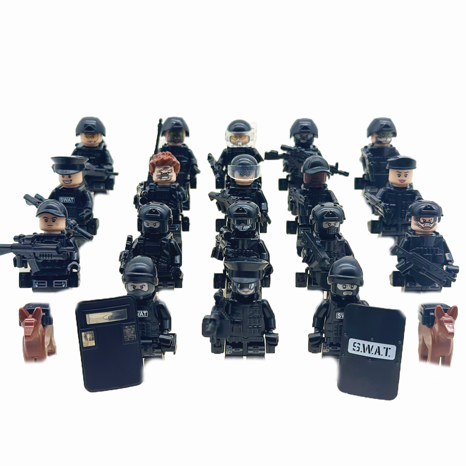 18pcs Military Building Block Soldier Ghost Camouflage Police Special ...