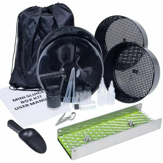 18pcs Mini Sluice Box Gold Panning Kit, Portable Aluminum Alloy Mining ...