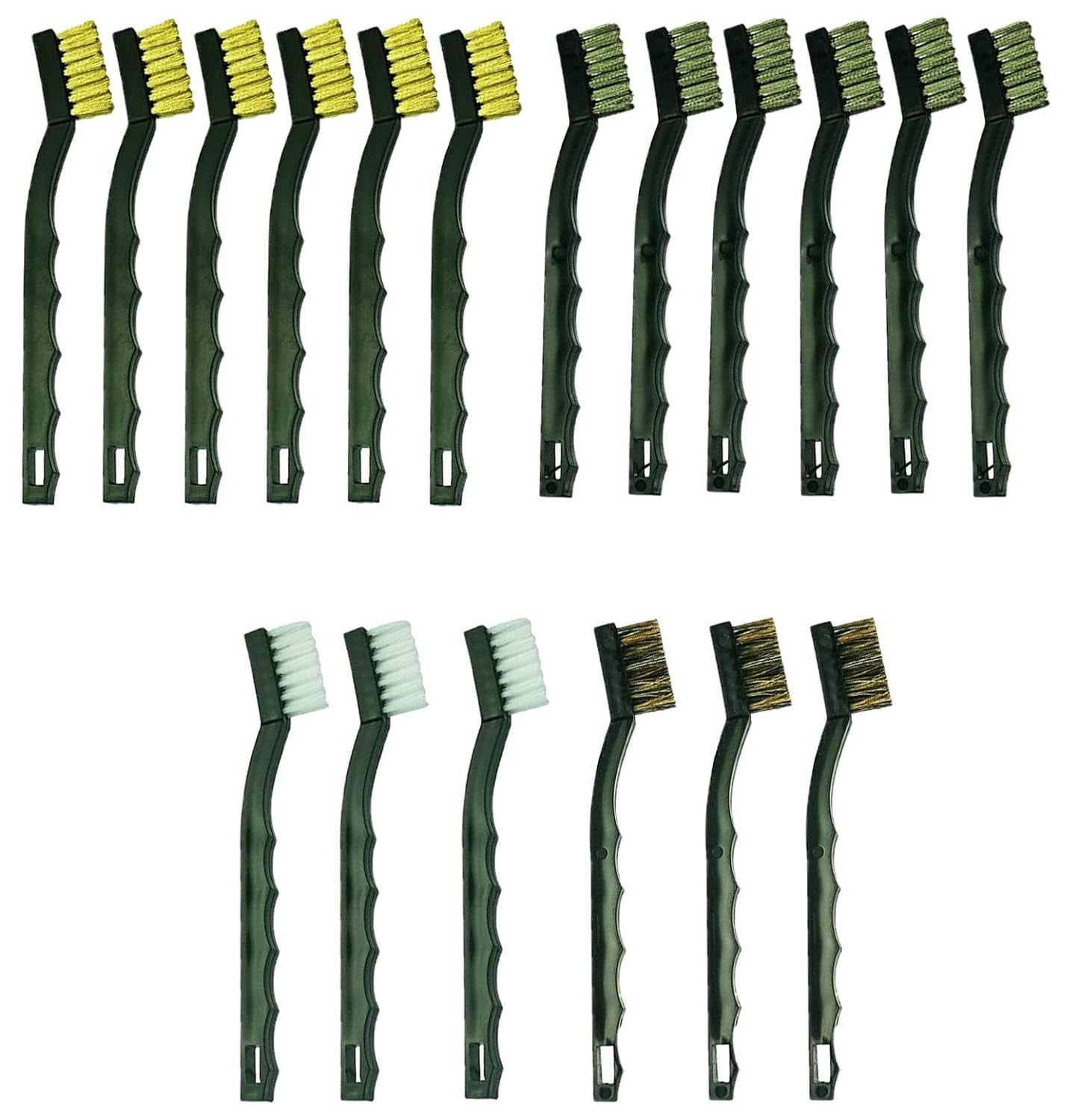18pcs Mini Wire Brush for Cleaning(Stainless Steel + Brass+Nylon+Horse ...