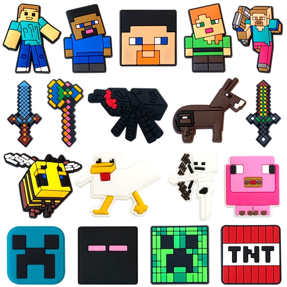 18pcs My World Shoe Charms Set: Minecraft Clog Decorations, DIY Shoe ...