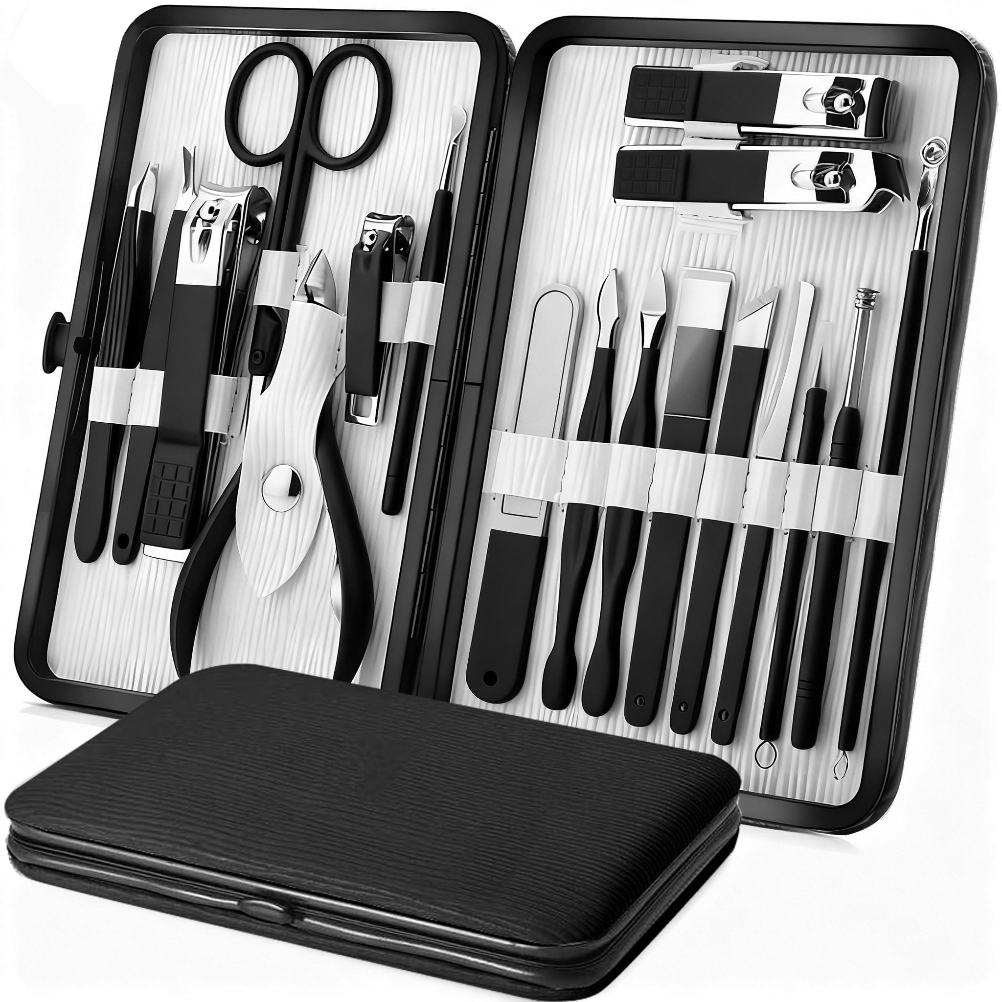 YF 18pcs Nail Kit for Purse, with Leather Case, Travel Grooming Set ...