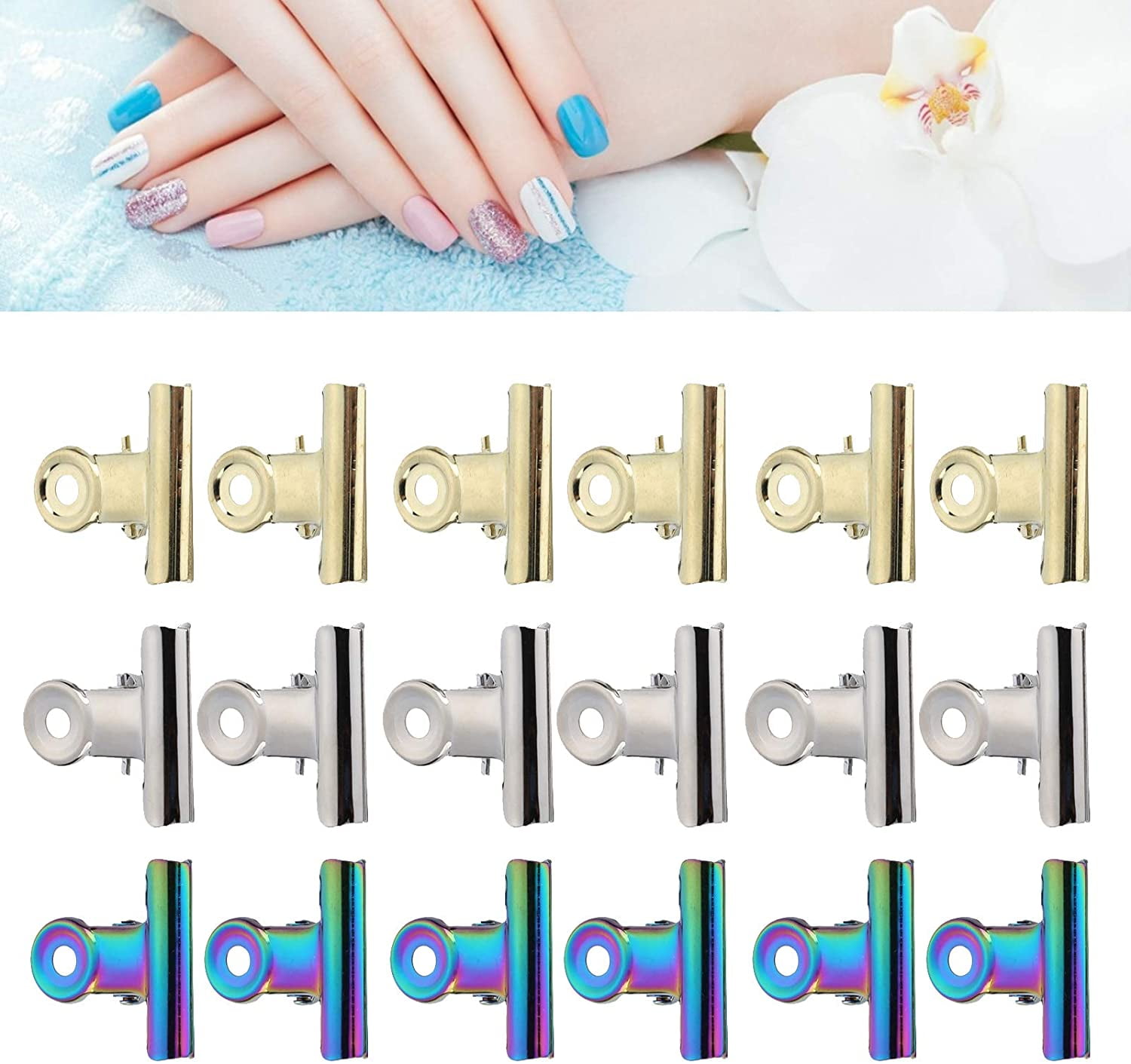 18pcs Nail Tips Fixing Clip Nail Extension Clip Stainless Steel ...