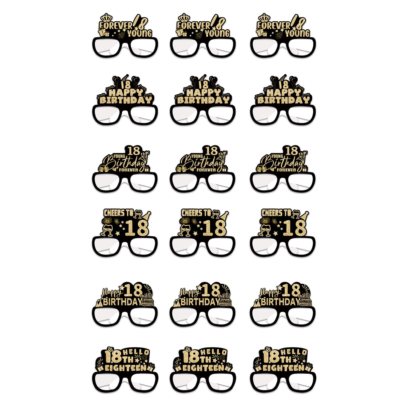 18pcs Paper Eyewears for Birthday Party Handmade Eyeglasses Stylish ...