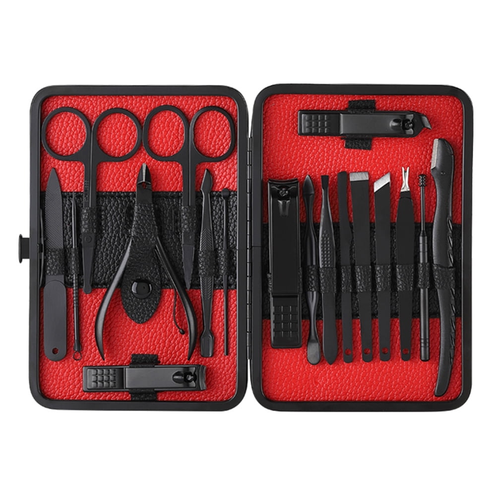 18pcs Professional Manicure & Pedicure Kit with Nail Clippers, Nail ...