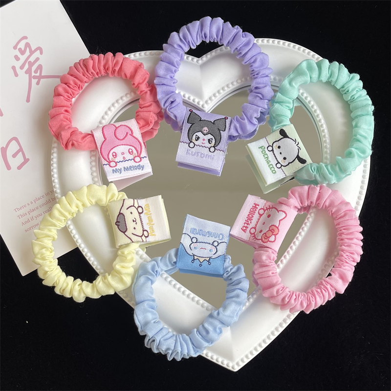 18pcs Sanrio Hello Kitty Hair Rope Anime Cartoon Cute My Melody Kuromi ...