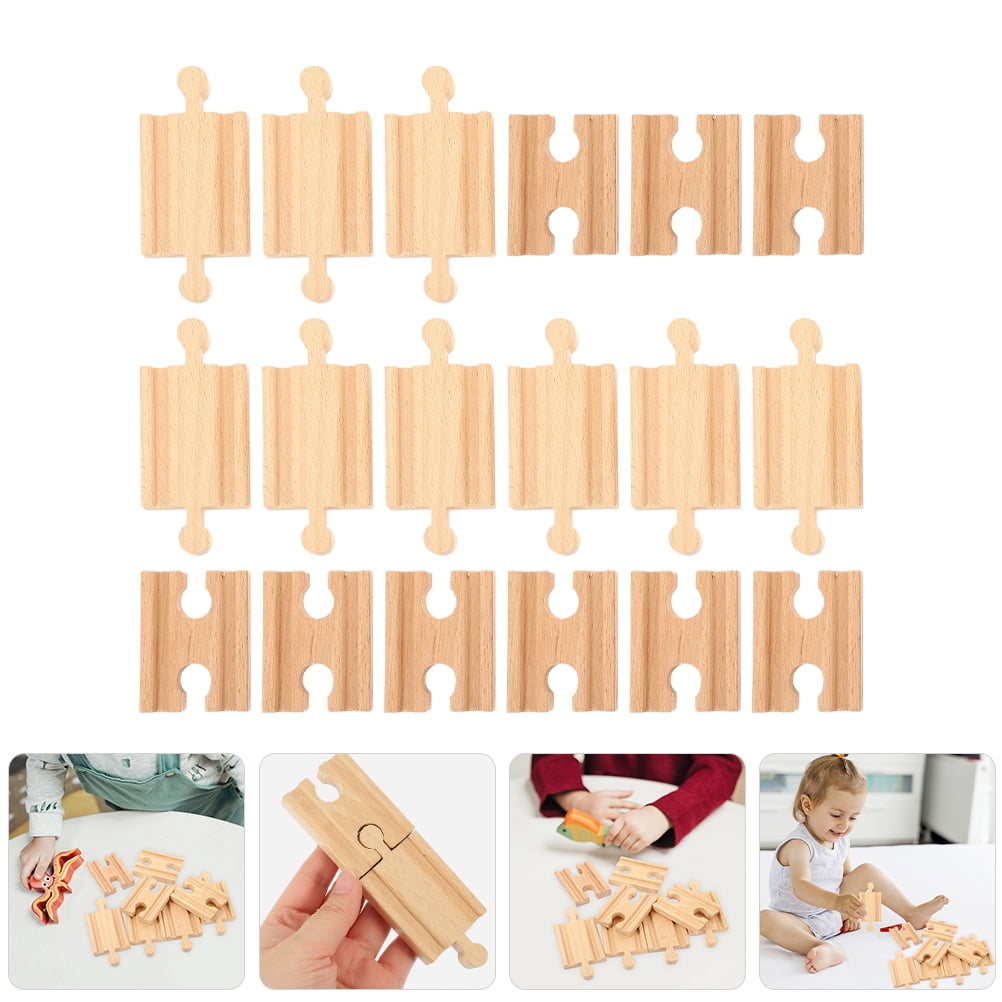 Wooden Train Track Set 18 Pieces Compatible with Most Brands for ...