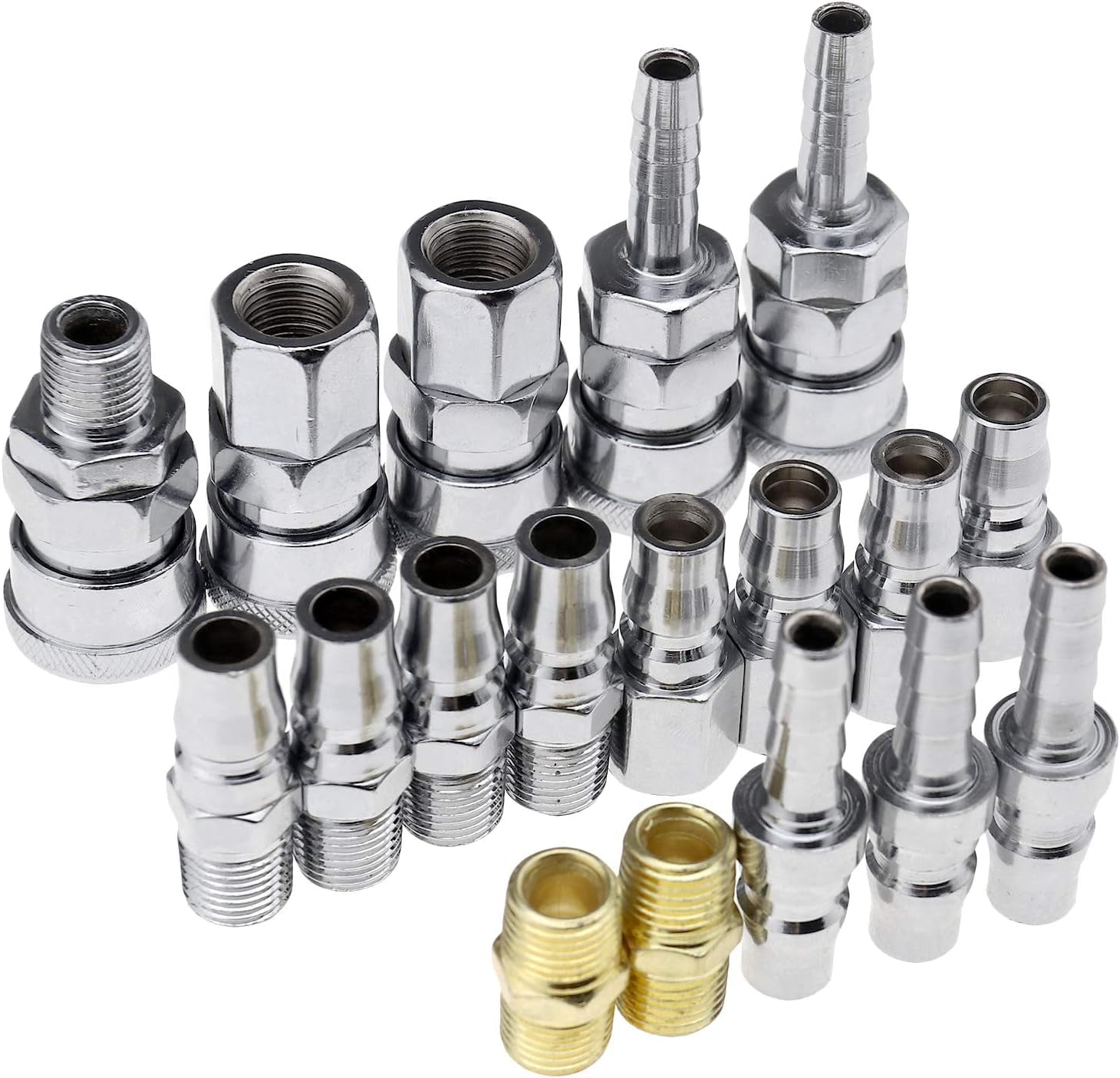18pcs/kit Air Compressor Connector Coupler Air Hose Quick Fittings Set Quick Connect Pneumatic ...