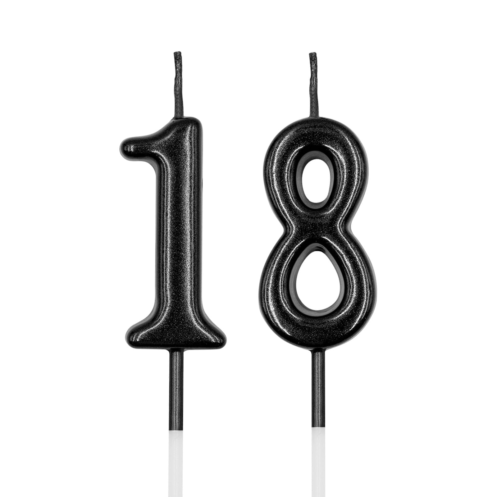 18th & 81st Birthday Candles, Black ZLK1 Number 18 81 Candle for Cake ...