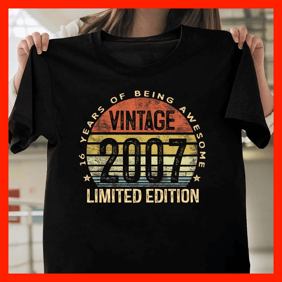 18th Birthday Awesome Vintage 2007 Limited Edition Retro Sunset ...