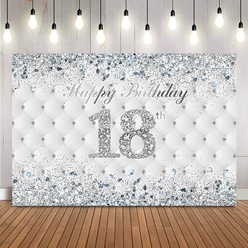 18th Birthday Backdrop White Heardboard Adult Bar Mitzvah Birthday ...
