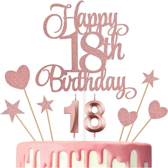 18th Birthday Cake Decorations, 18th Birthday Candles Cake Numeral ...